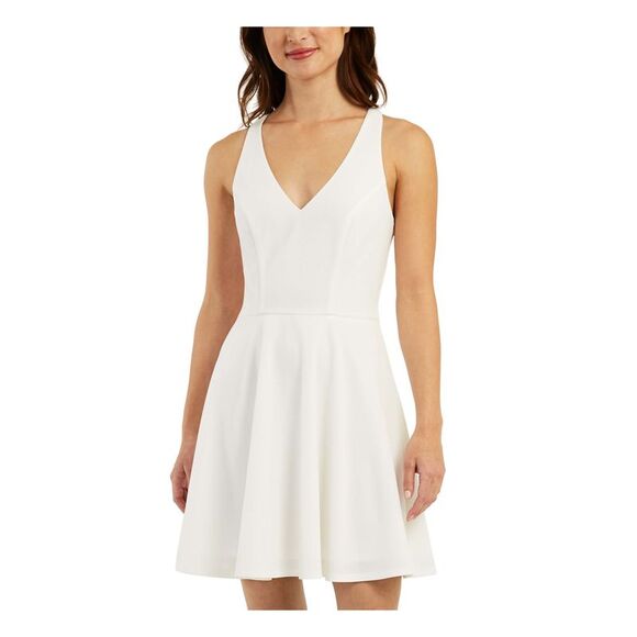 BCX | Dresses | Nwt Bcx Dress Womens Ivory Lined Crisscross Back Trim ...